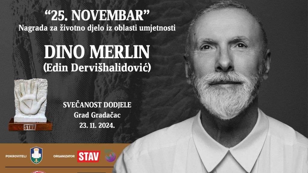 Dino Merlin ovogodišnji dobitnik Nagrade '25. novembar' za životno ...